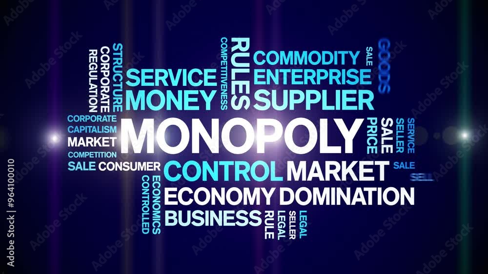 Monopoly animated word cloud;text design animation tag kinetic ...