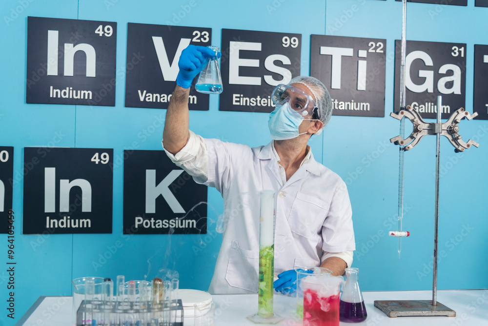 Caucasian Scientist test experiment research data science laboratory ...