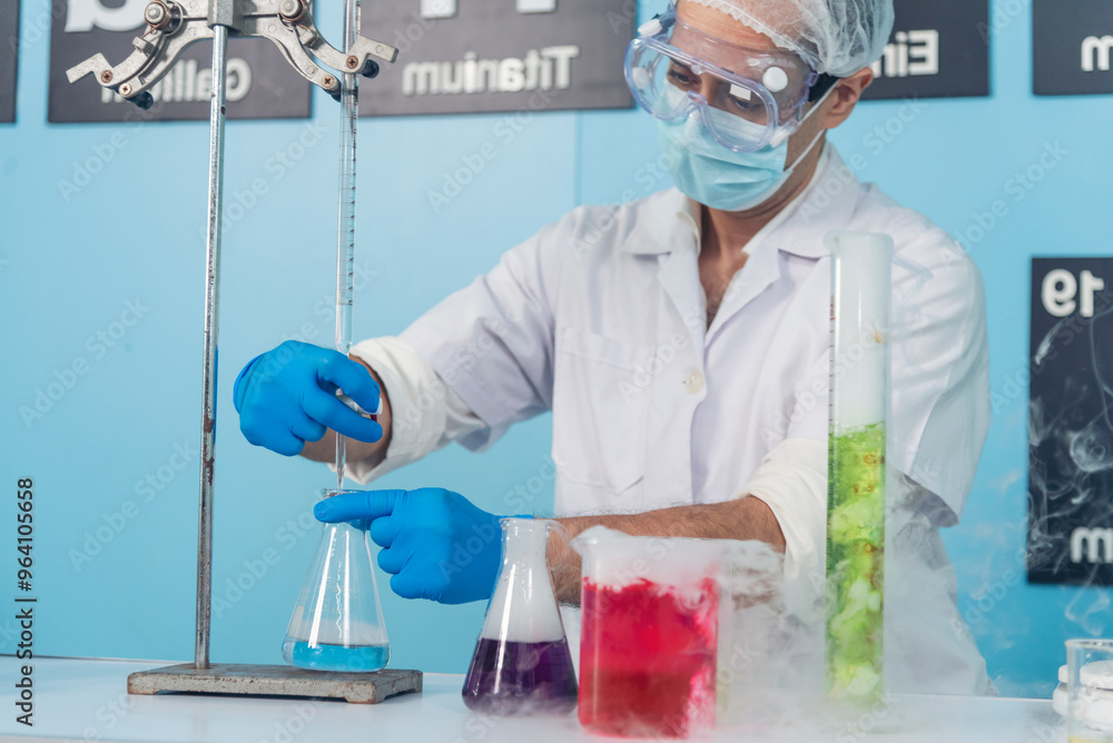 Caucasian Scientist test experiment research data science laboratory ...