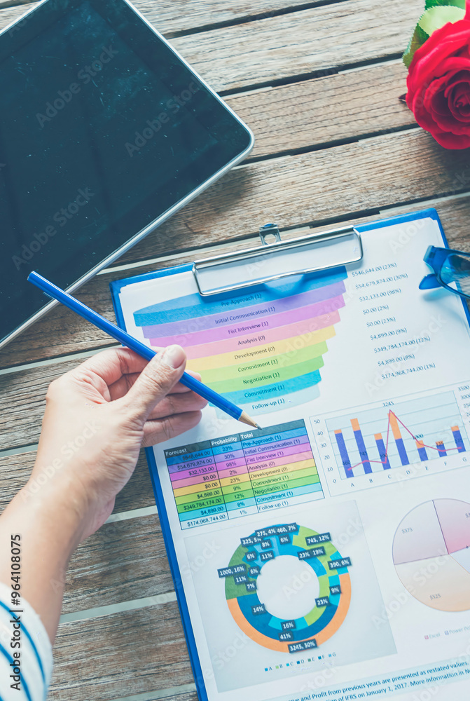 Vertical Excel graph with Spreadsheet Document showing Information ...