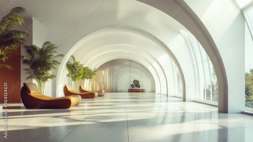 Beautiful and elegant interior design featuring arched buildings and ...