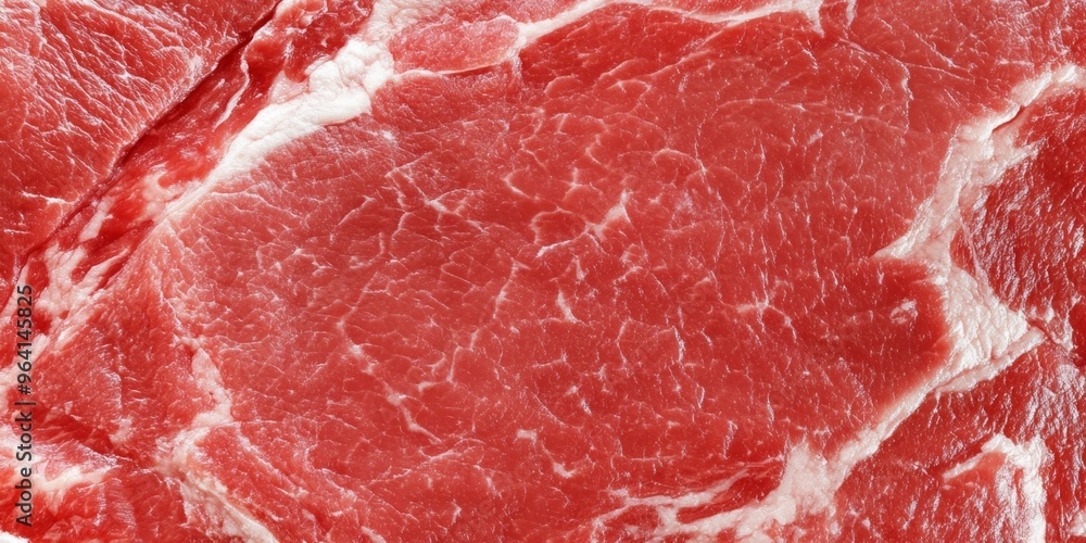 Detailed and closeup fresh raw red marbled beef texture showcases rich ...