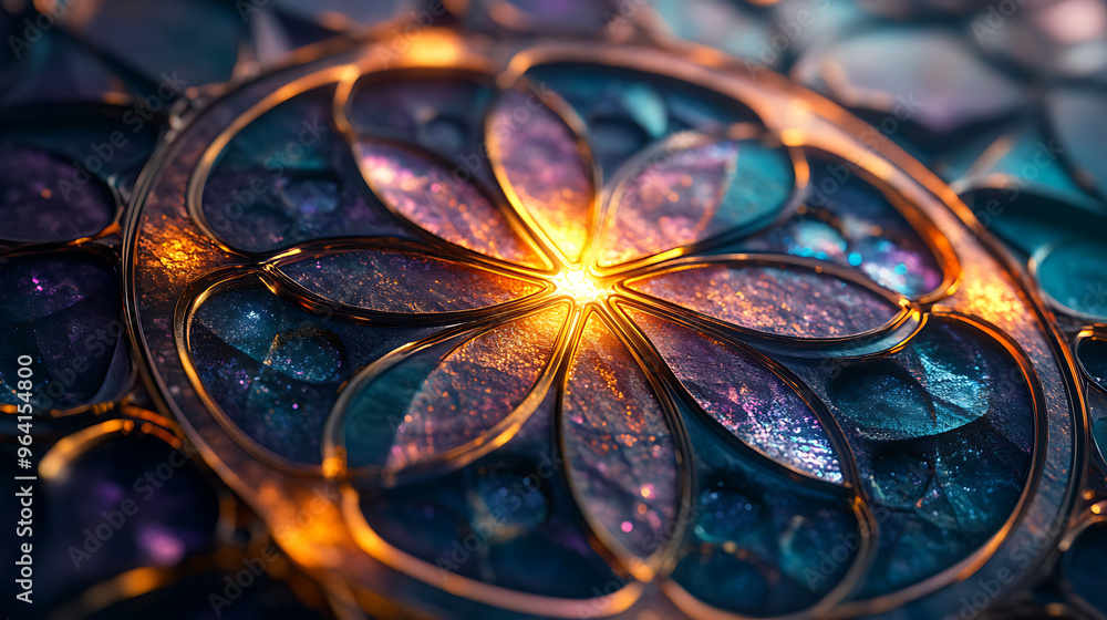 3D Embossed Sacred Geometry with Interlocking Metallic Shapes and ...