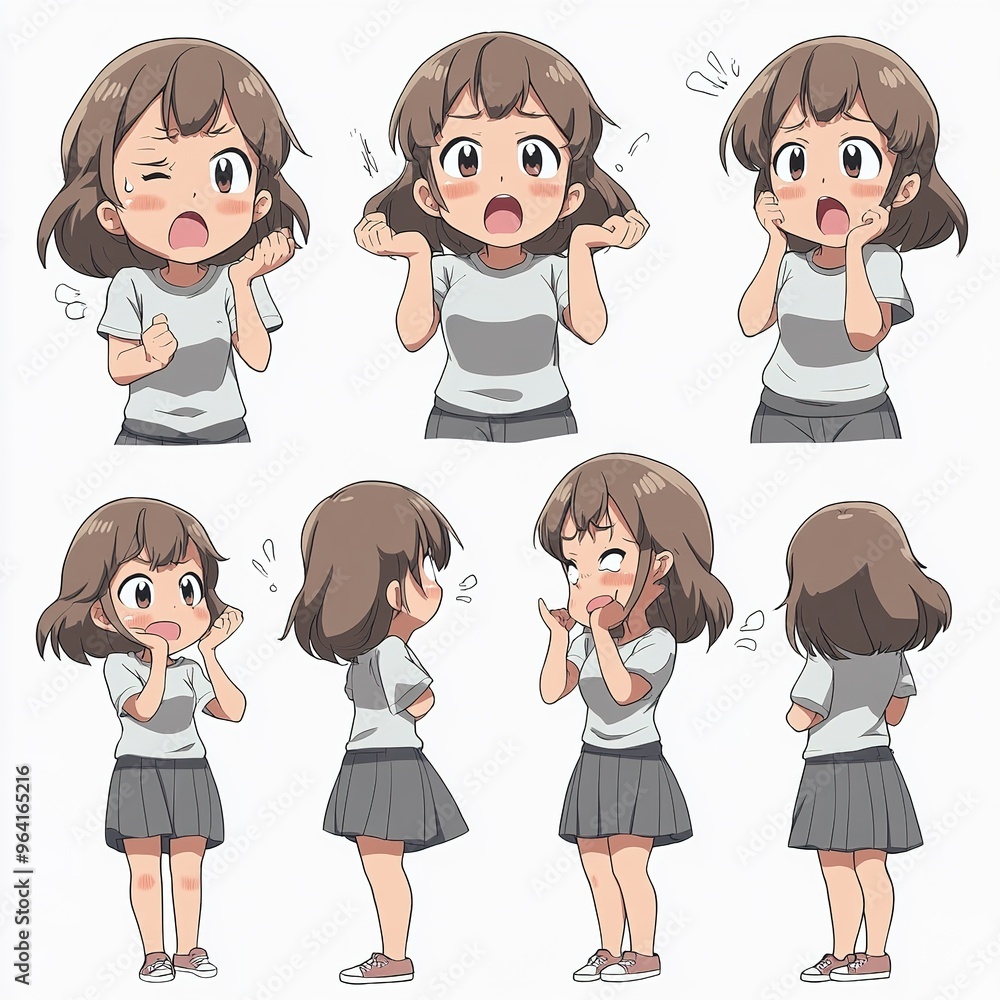 various machine anime stick figure, kakao's mascot style, simple, emoji ...