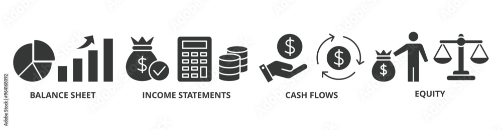 Financial statements banner web icon vector illustration concept with ...