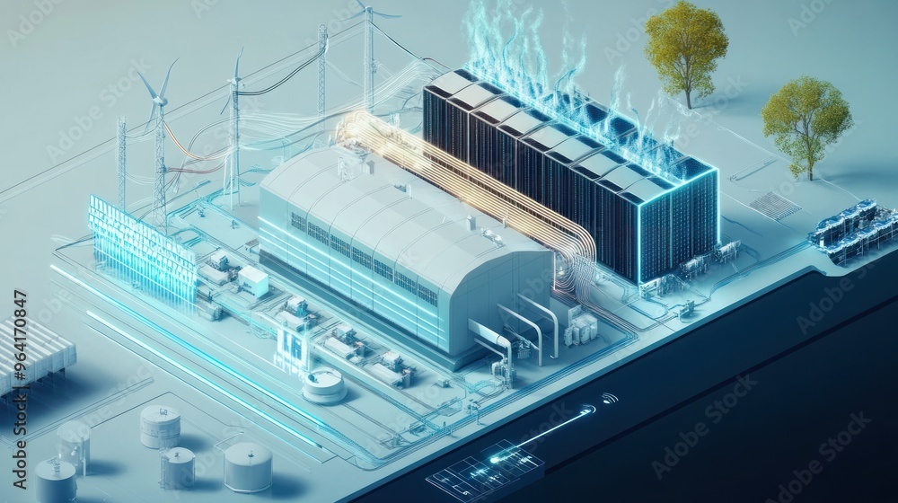 isometric A conceptual diagram showing how hydrogen can be integrated ...