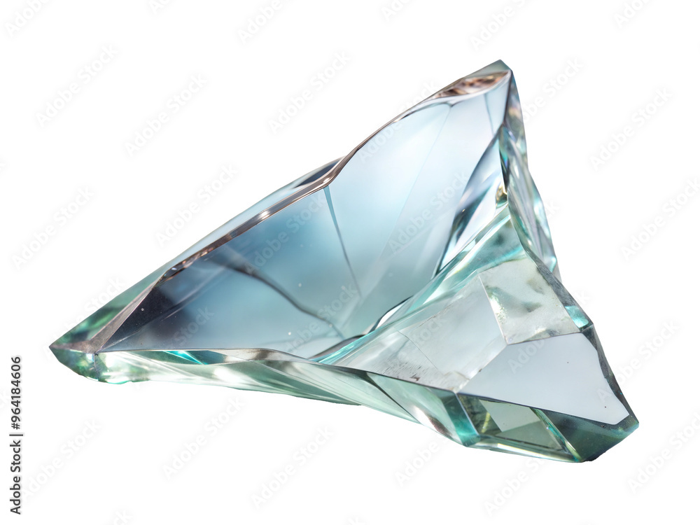 Glass shard cut out. isolated on transparent background. Copy space ...