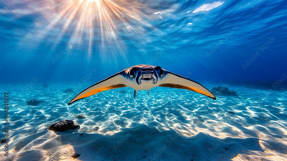 Dive into the clear blue waters of the Maldives, swimming with majestic ...