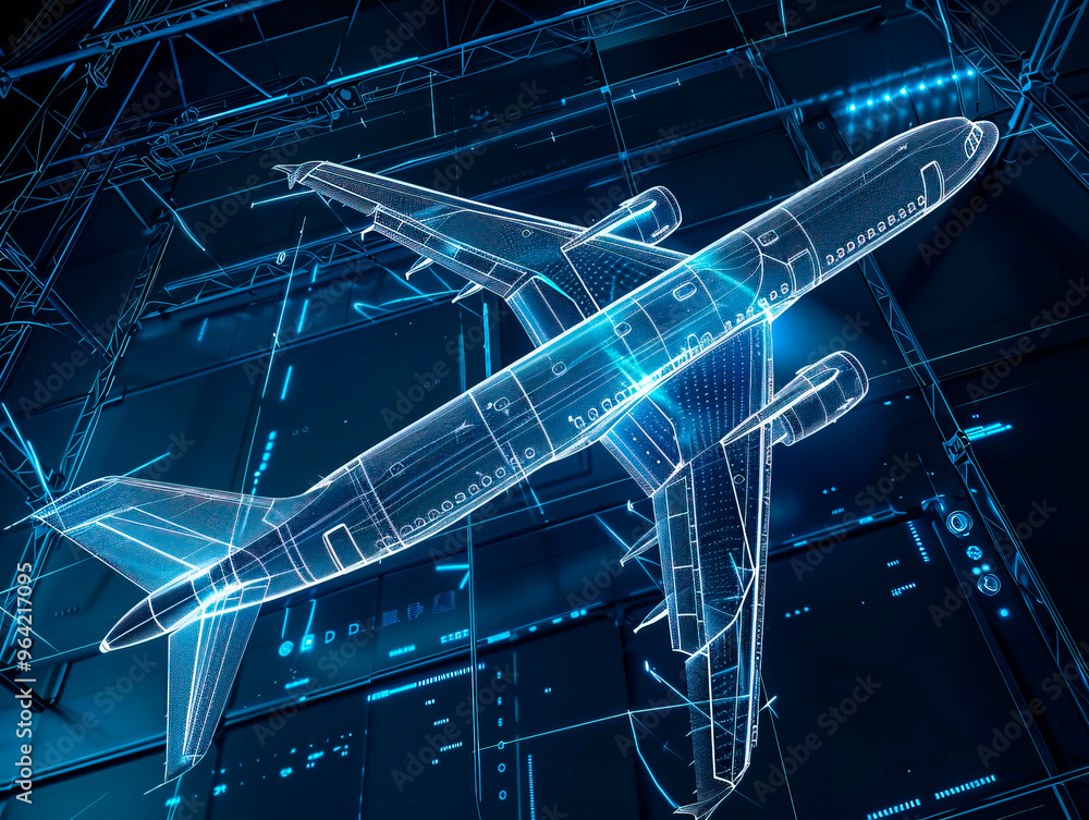 Augmented Reality Airplane Jet Engine Simulation. Advanced Industry ...