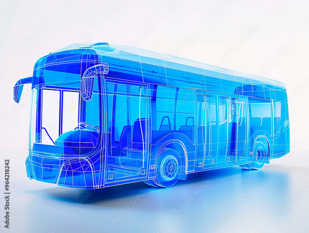 Bus visualization with augmented reality Transparent bus in studio ...