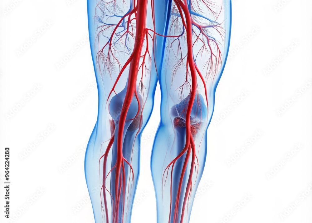 Illustration of a CT angiography scan displaying the peripheral ...