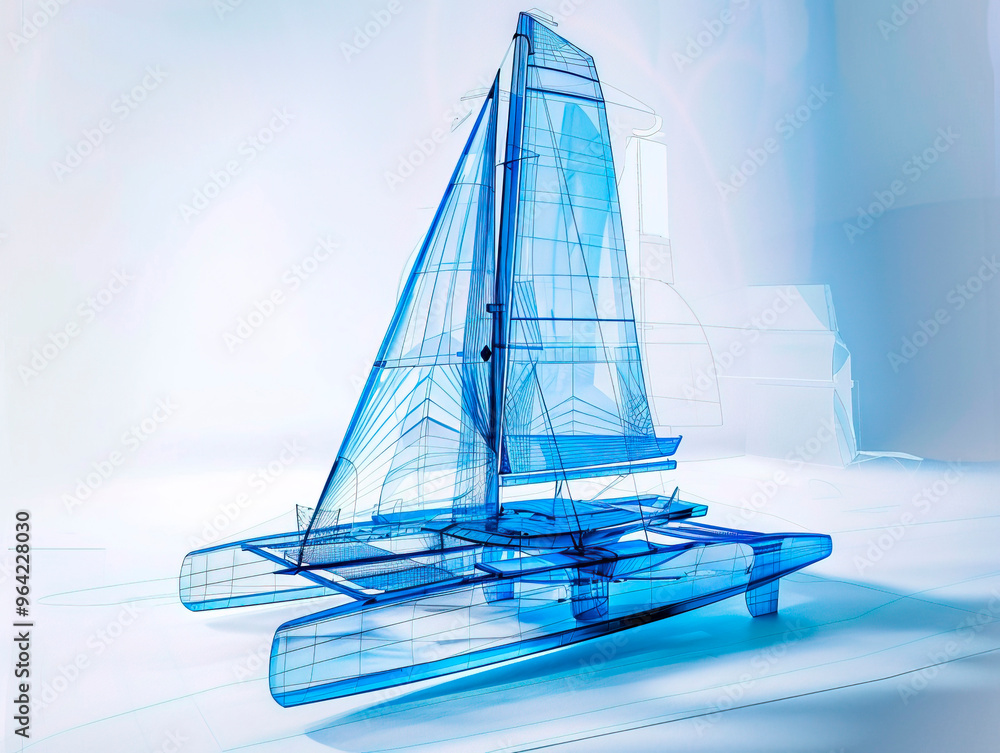 Catamaran visualization with augmented reality Catamaran car in studio ...
