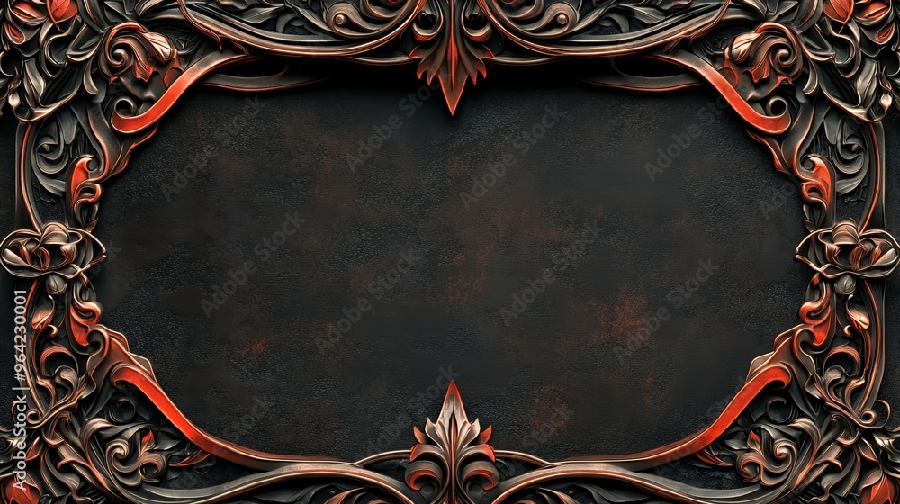 Retro vintage style frame background in dark gothic and vampire themes ...