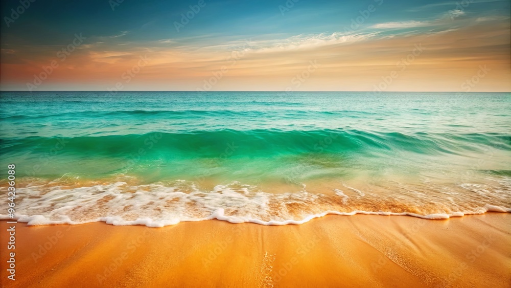 Abstract beach background in seafoam green and rust orange tones ...