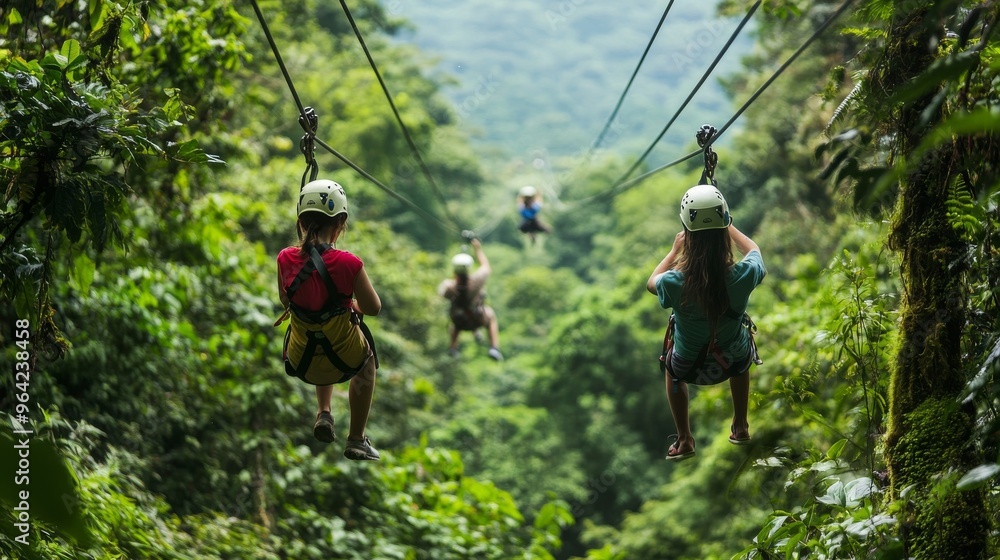 Adventurous Costa Rican Family Zip-Lining Through Lush Rainforest ...