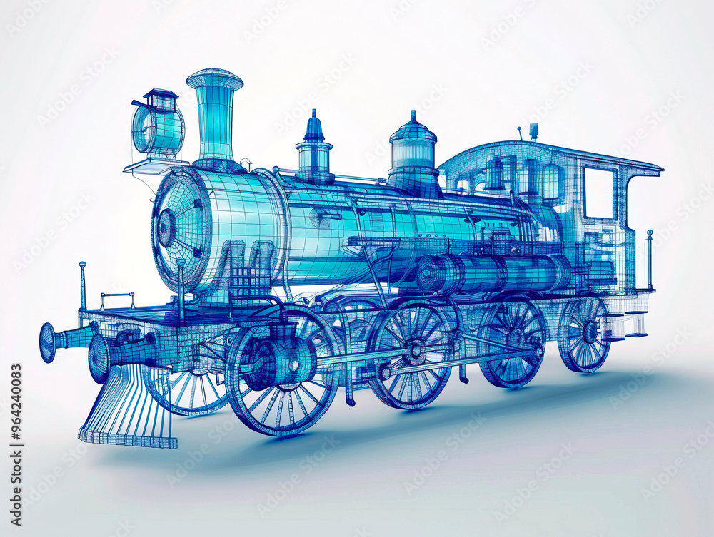 Steam locomotive 1800s visualization with augmented reality Transparent ...
