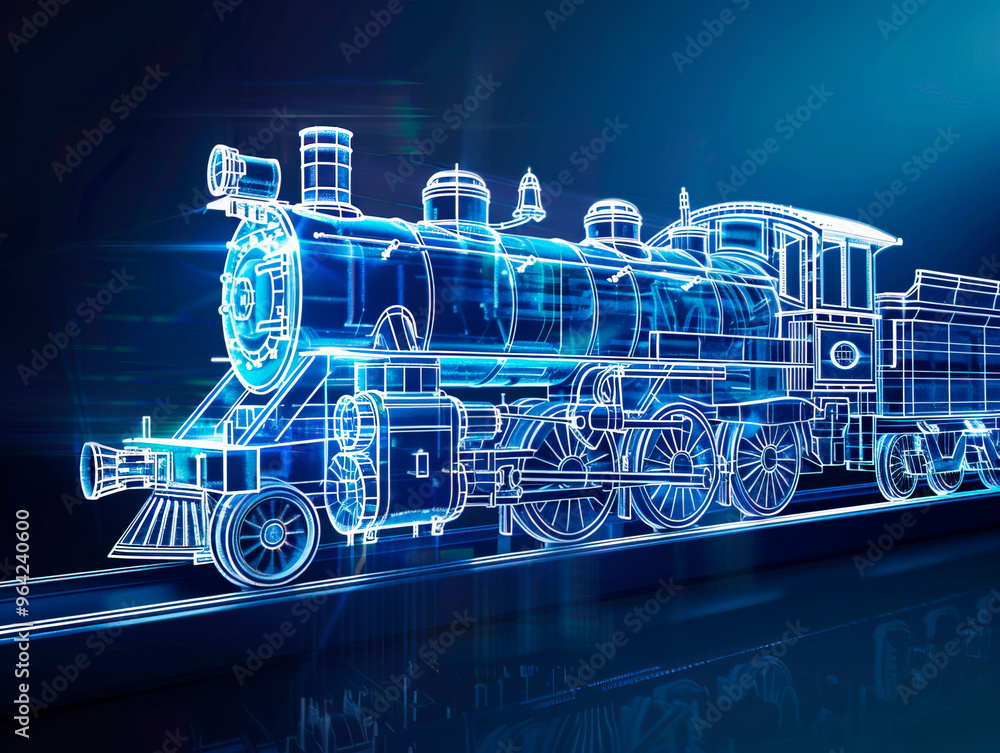 Steam locomotive 1800s visualization with augmented reality Transparent ...