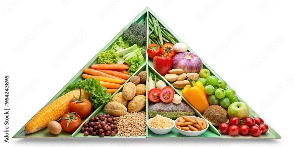 A Triangular Diagram Depicting The Recommended Daily Servings Of ...