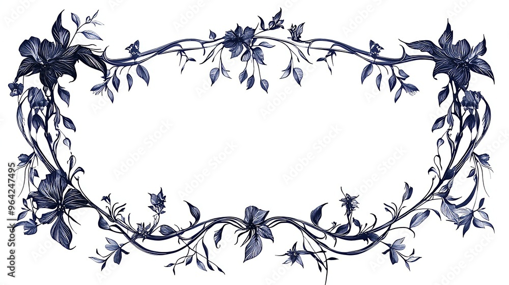 Retro vintage style frame isolated on white background in dark gothic ...