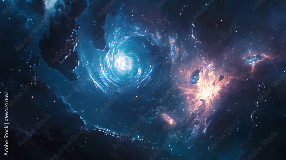 Captivating cosmic dreamscape a visually stunning interstellar bedroom ...