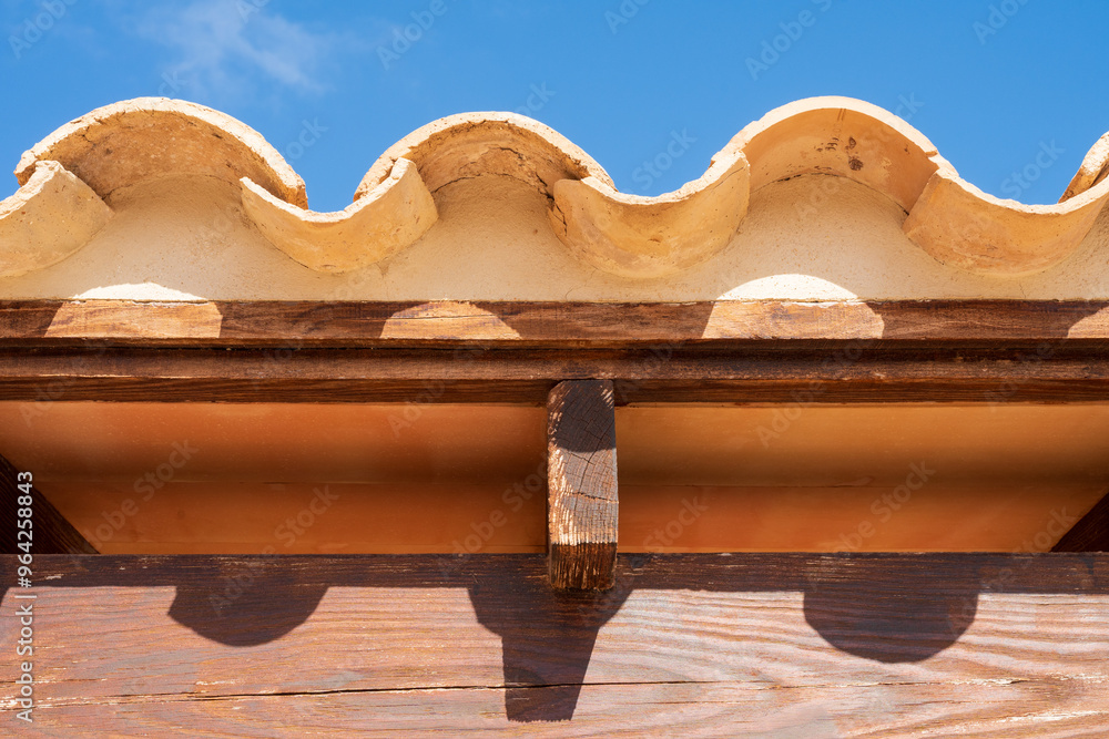 Poster spanish roof terracotta pantile roof tiles and eaves detail with ...