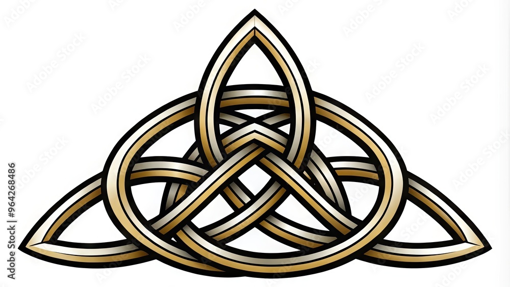 Intricate trinity knot design with interlocking loops and Celtic ...
