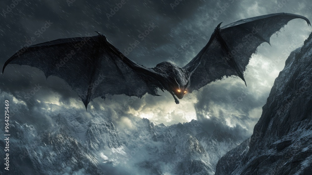 Detailed and Eerie Illustration of a Skin-Walker with Glowing Eyes and ...