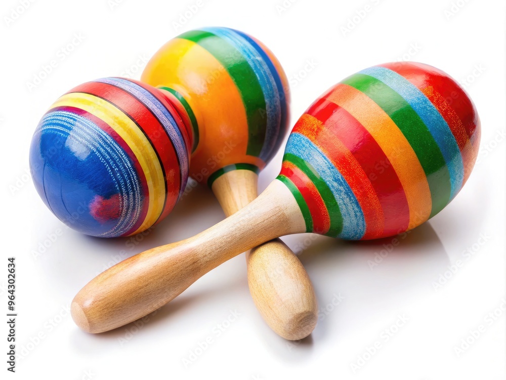 Vibrant Multi-Colored Maracas Isolated On A White Background ...
