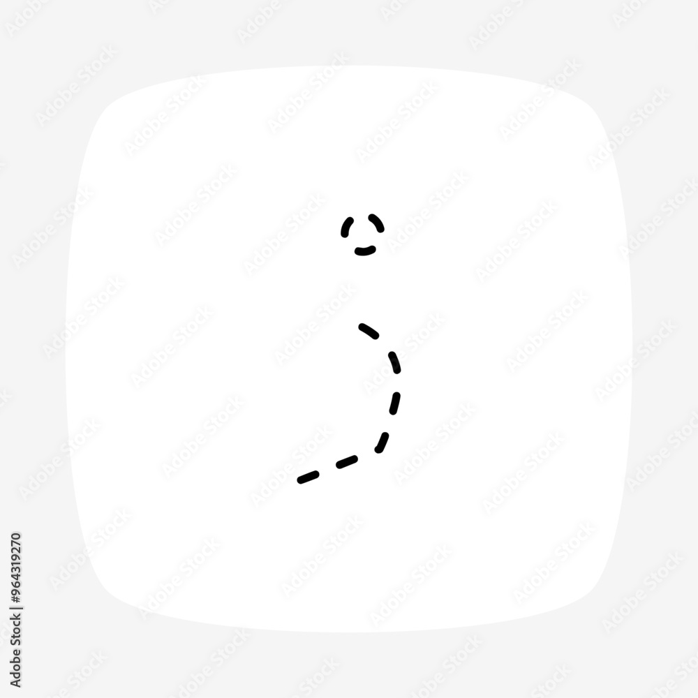 Urdu Alphabet Character Zal in Dotted Style isolated on white rounded ...