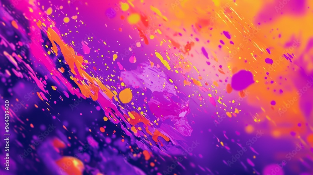 Bright neon colors swirl and mix in a dynamic display, creating a vivid ...