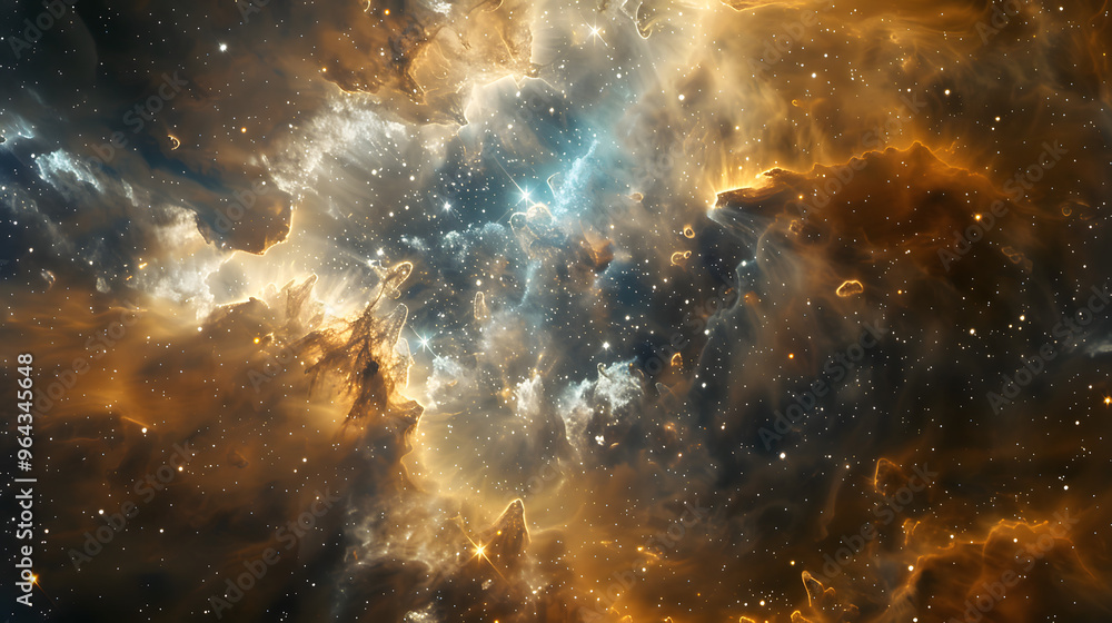 Cosmic nebula where gas clouds condense into microchips and star ...