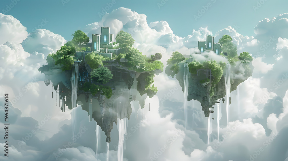 Floating sky islands with cloud-like supercomputers and antigravity ...