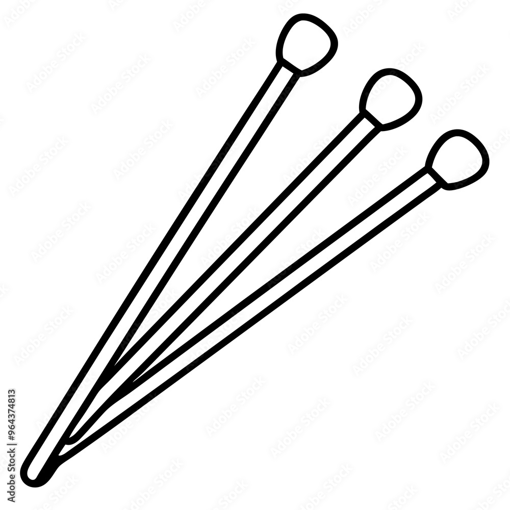 bobby pins outline coloring book page line art illustration digital ...