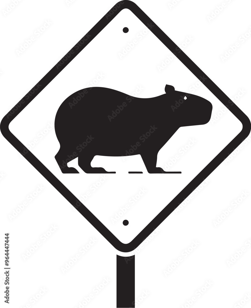 CAPYBARA IN TRAFFIC SIGN FOR GRAPHIC DESIGN AND VECTORS, VECTORIZED ...