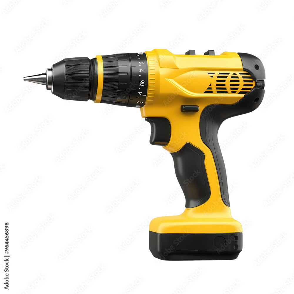 A powerful yellow cordless drill, perfect for any DIY project ...