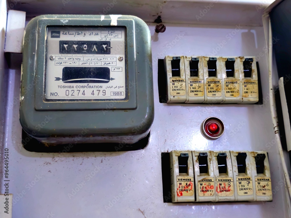 Cairo, Egypt, August 31 2024: Toshiba electrometer S23 single phase two ...