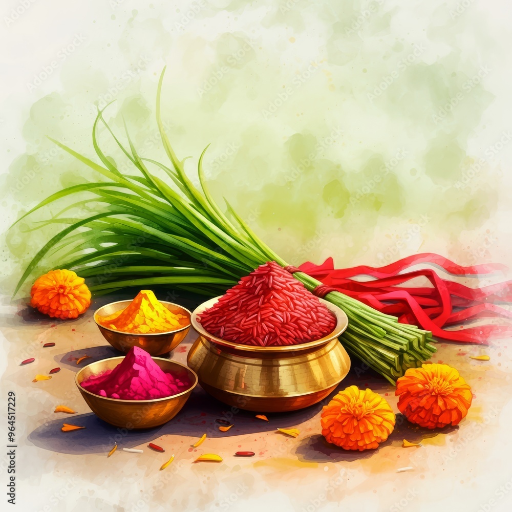 Dashain Tika Jamara, Nepalese Dashain Tika and Offerings for Blessings, Happy dashain Stock ...