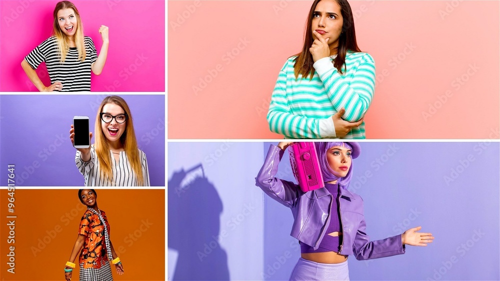 Split Screen Shots Left 5 Media Stock Template | Adobe Stock