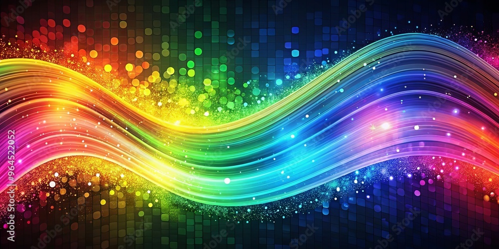 Rainbow wallpaper with flowing strokes, mosaic patterns, and glowing ...