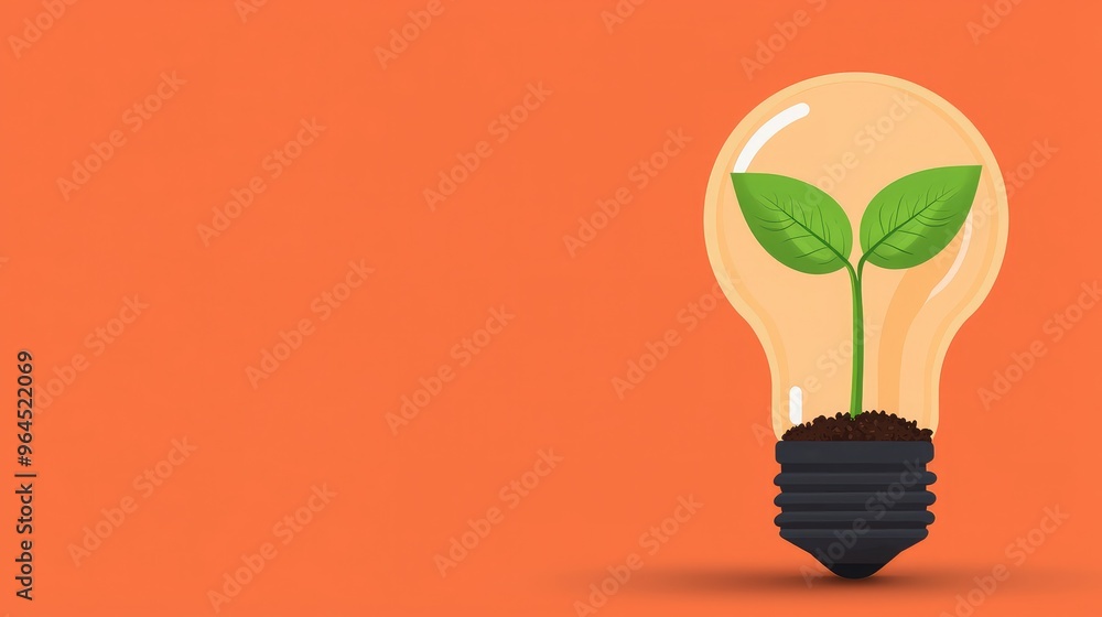 Growing plant in light bulb symbolizing green energy and innovation on ...