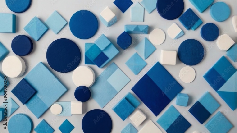 Abstract blue shapes background with smooth gradients and geometric ...