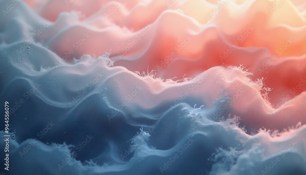 Textile-inspired abstract wave design, rich gradients, flowing lines ...