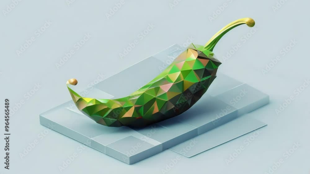 green chili low poly isometric art 3d art station concept art high ...