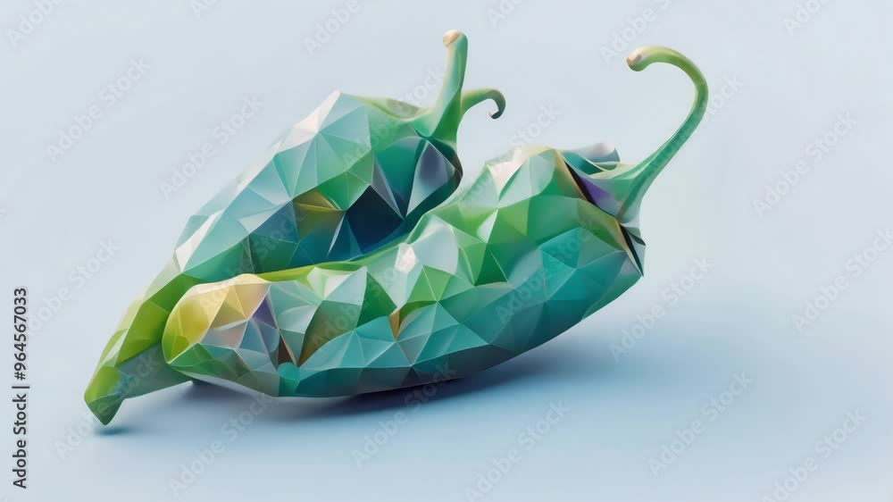 green chili low poly isometric art 3d art station concept art high ...