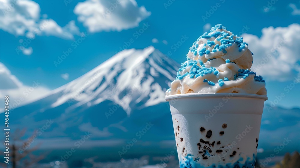 cup of ice cream with chocolate sprinkles on top in front of the ...