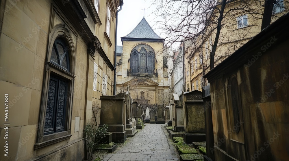 Prague's Jewish Quarter with the Old New Synagogue and the Jewish ...