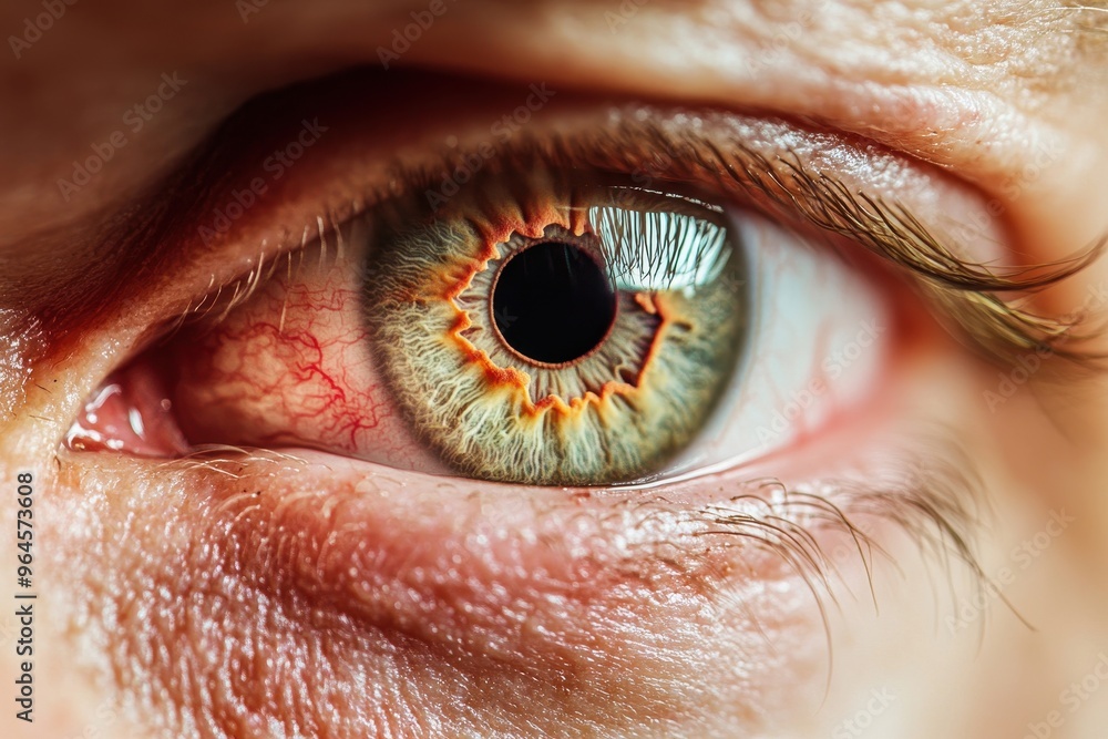 Intense Eye Irritation: Close-up of Red and Veiny Eye with Visible ...