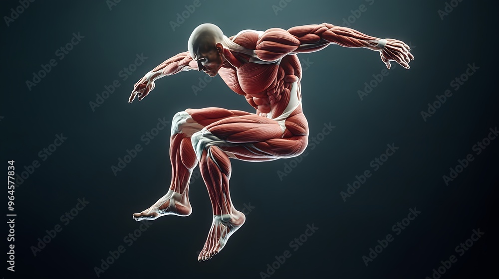 Muscular System During a Jump: A depiction of the muscular system ...