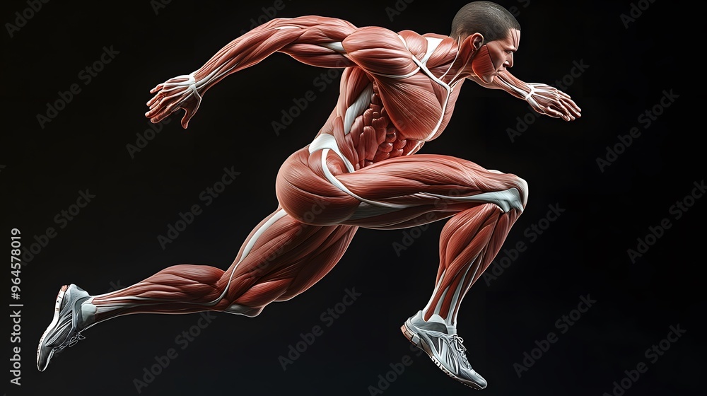Foto de Muscular System During a Jump: A depiction of the muscular ...