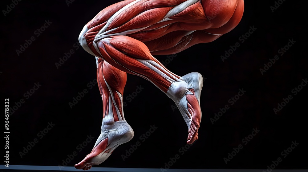 Muscular System During a Jump: A depiction of the muscular system ...